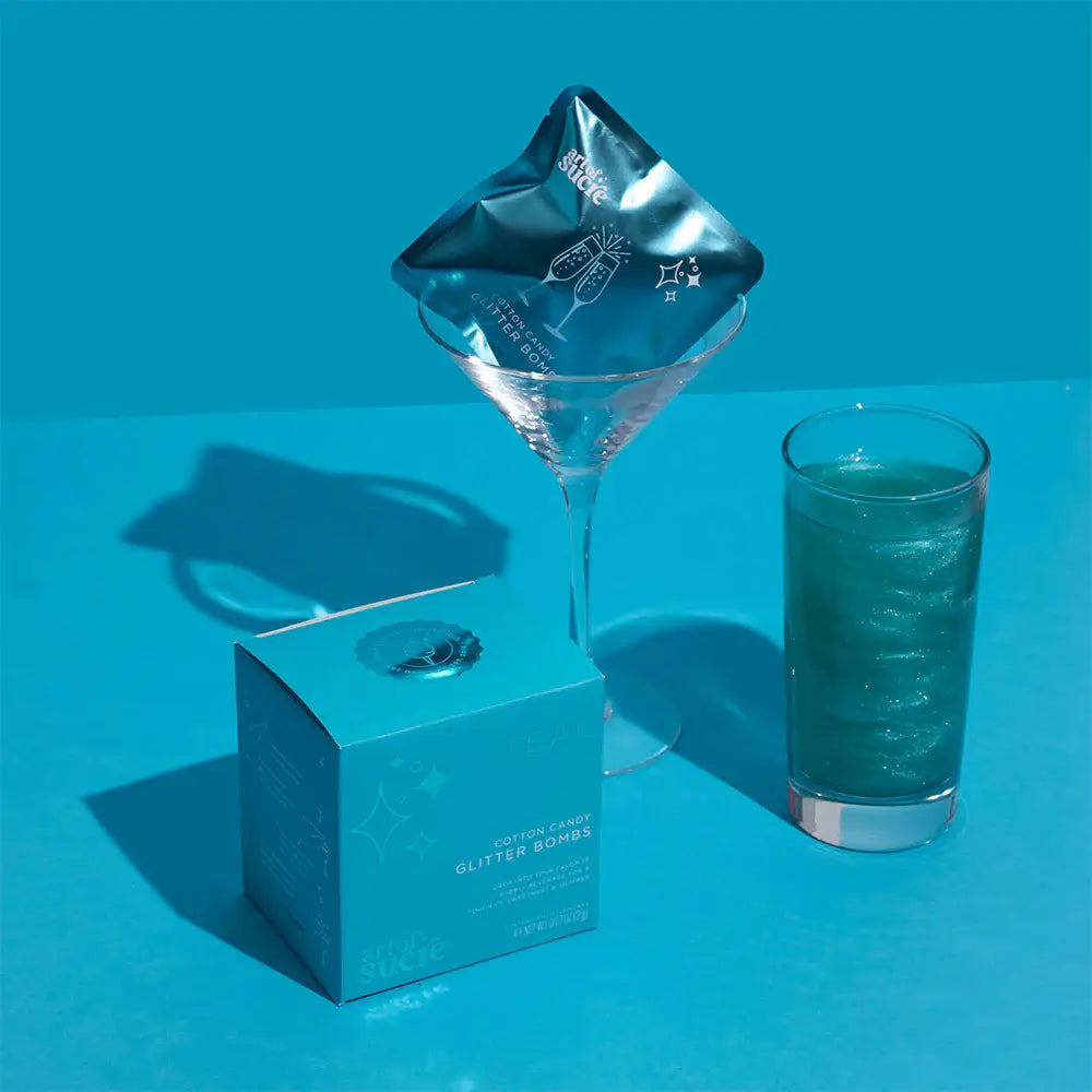 Teal Cotton Candy Drink Glitter Bombs – Bespoke Bottle Co