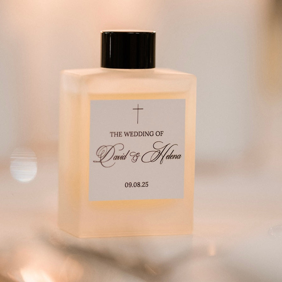 100ML Frosted Square Wedding Favour Custom Bottle - FILL YOUR OWN (Rak ...